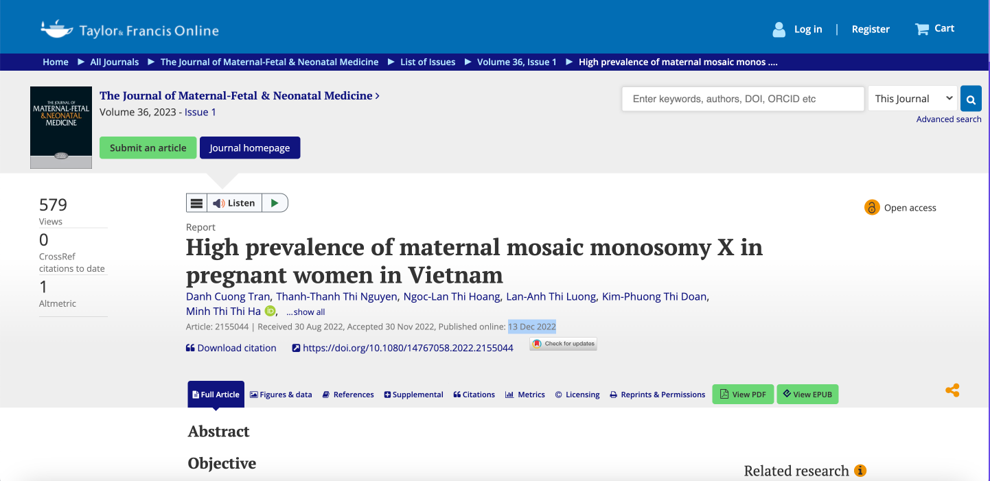 High prevalence of maternal mosaic monosomy X in pregnant women in ...