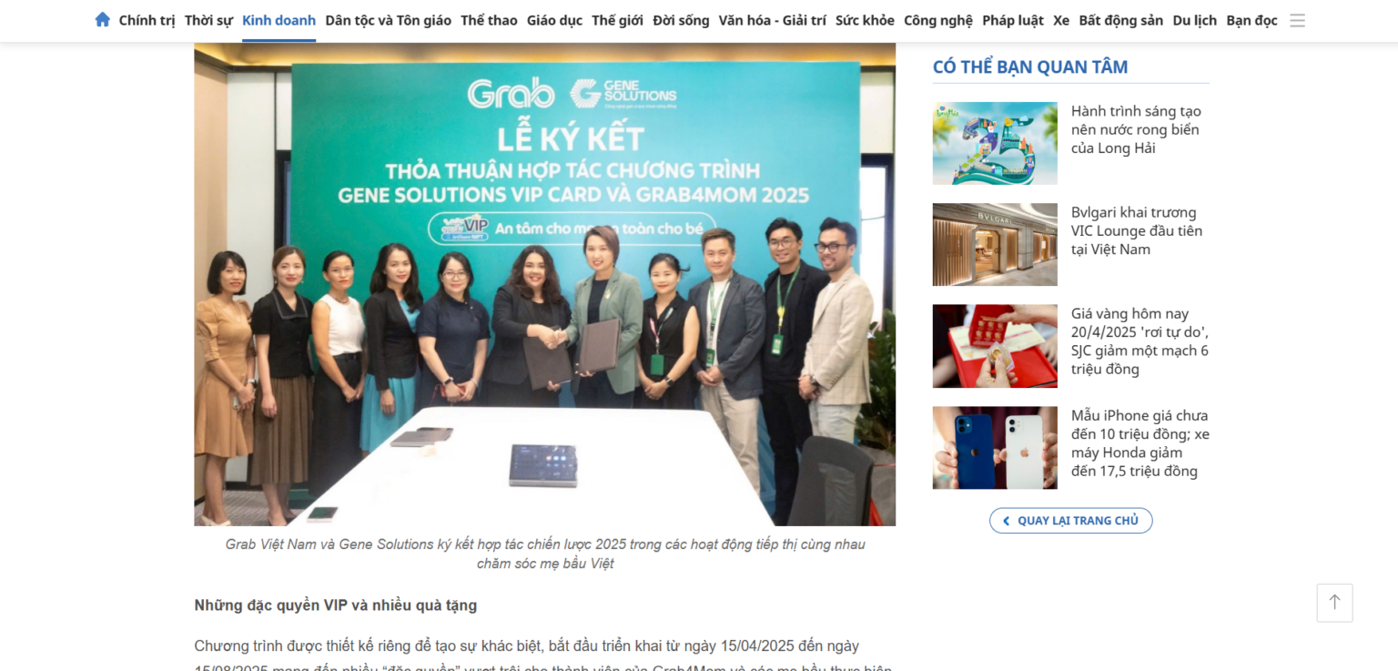 Thông cáo báo chí - Gene Solutions Việt Nam